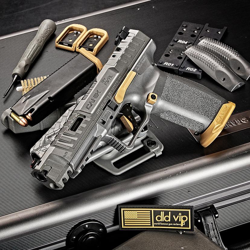 Canik SFX Rival 9mm 5" OR Gray/Gold - SFX RIVAL 9MM GREY 18...