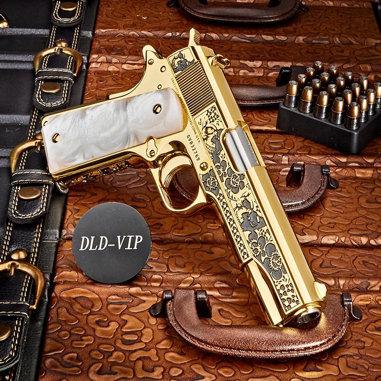 Seattle Engraving & Colt 1911 .45ACP Series 70 24K Gold Skul...