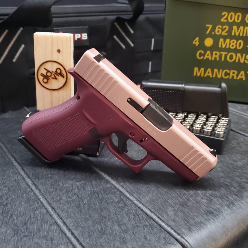 Glock 43X 9mm Rose Gold/Black Cherry Cerakote Webinar - GLK...