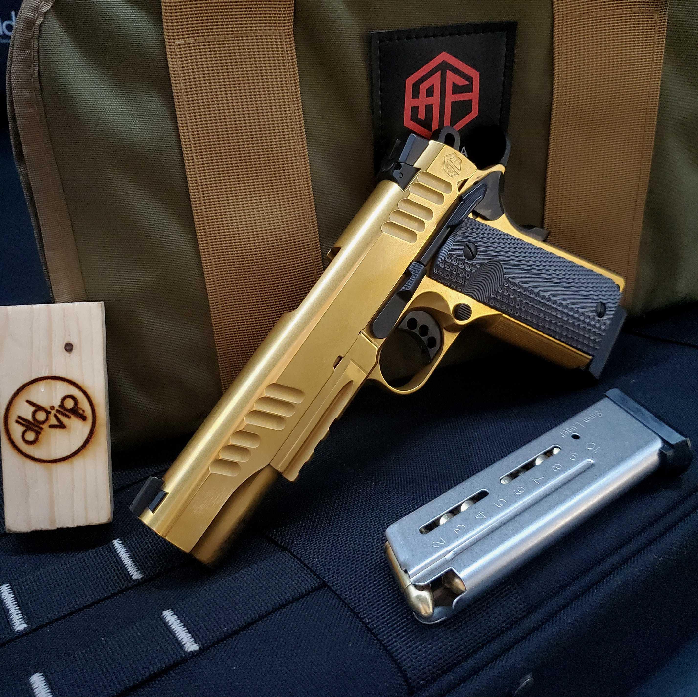 Alpha Foxtrot 1911 9mm 5" Polished Gold DLC Webinar - AF191...